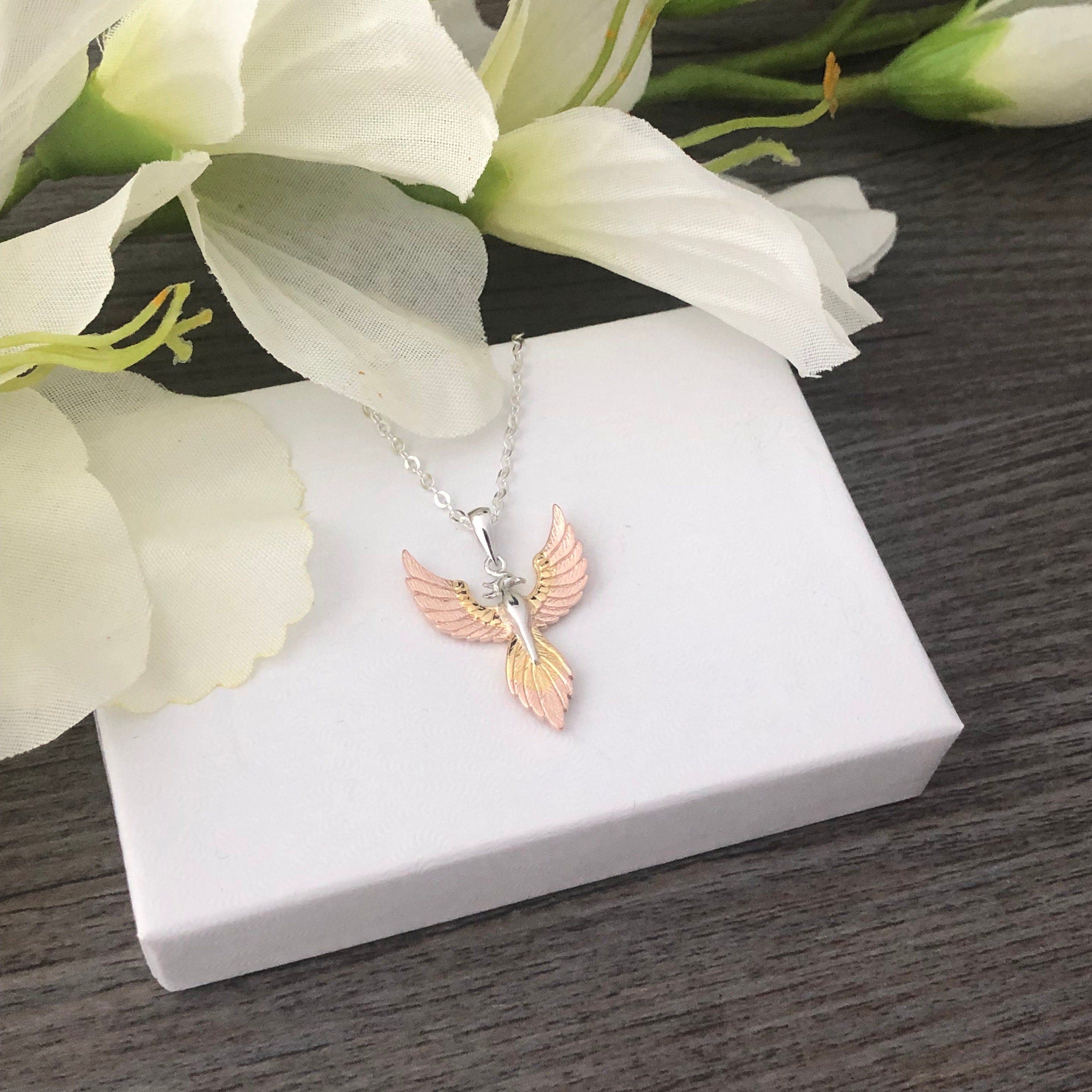 Sterling Silver Phoenix Necklace Phoenix Charm Phoenix - Etsy