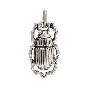 Sterling Silver Beetle Pendant Necklace * Beetle Bug Pendant Necklace ...