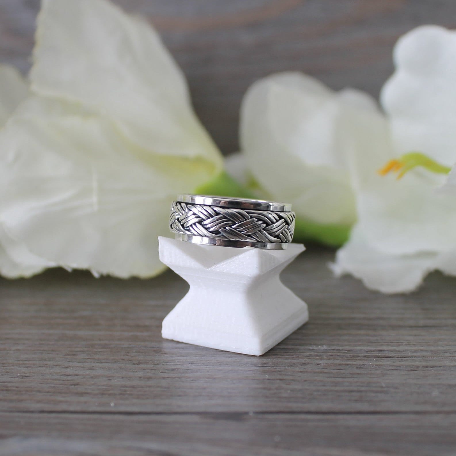 925 Sterling Silver Celtic Spinner Ring Braided Weave Band | Etsy