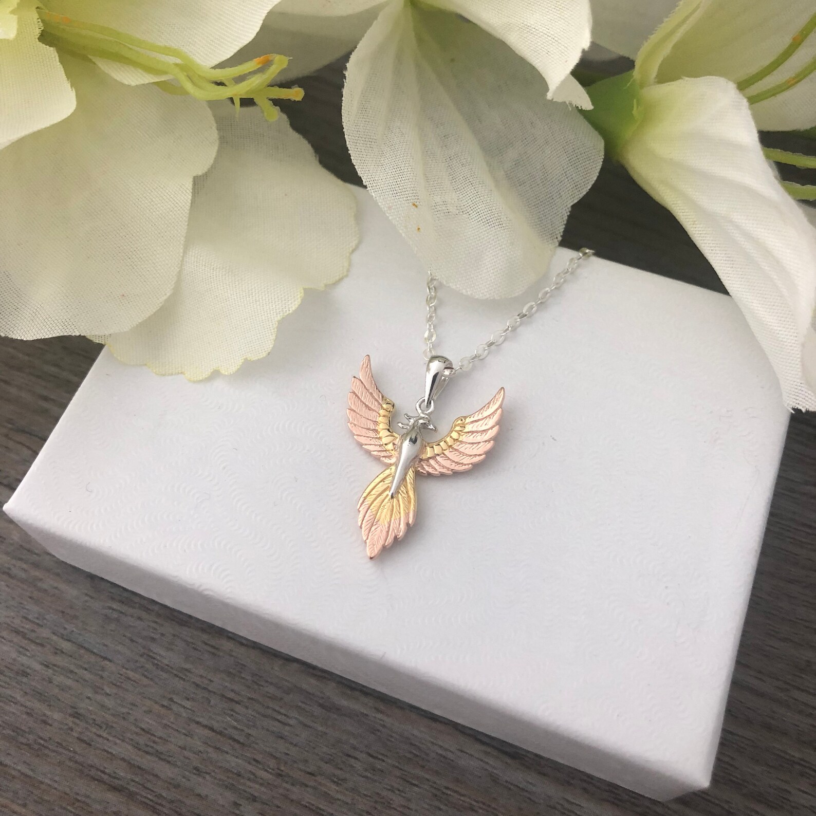 Sterling Silver Phoenix Necklace Phoenix Charm Phoenix Jewelry Roes ...