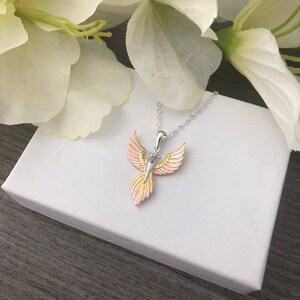 Sterling Silver Phoenix Necklace Phoenix Charm Phoenix Jewelry Roes ...