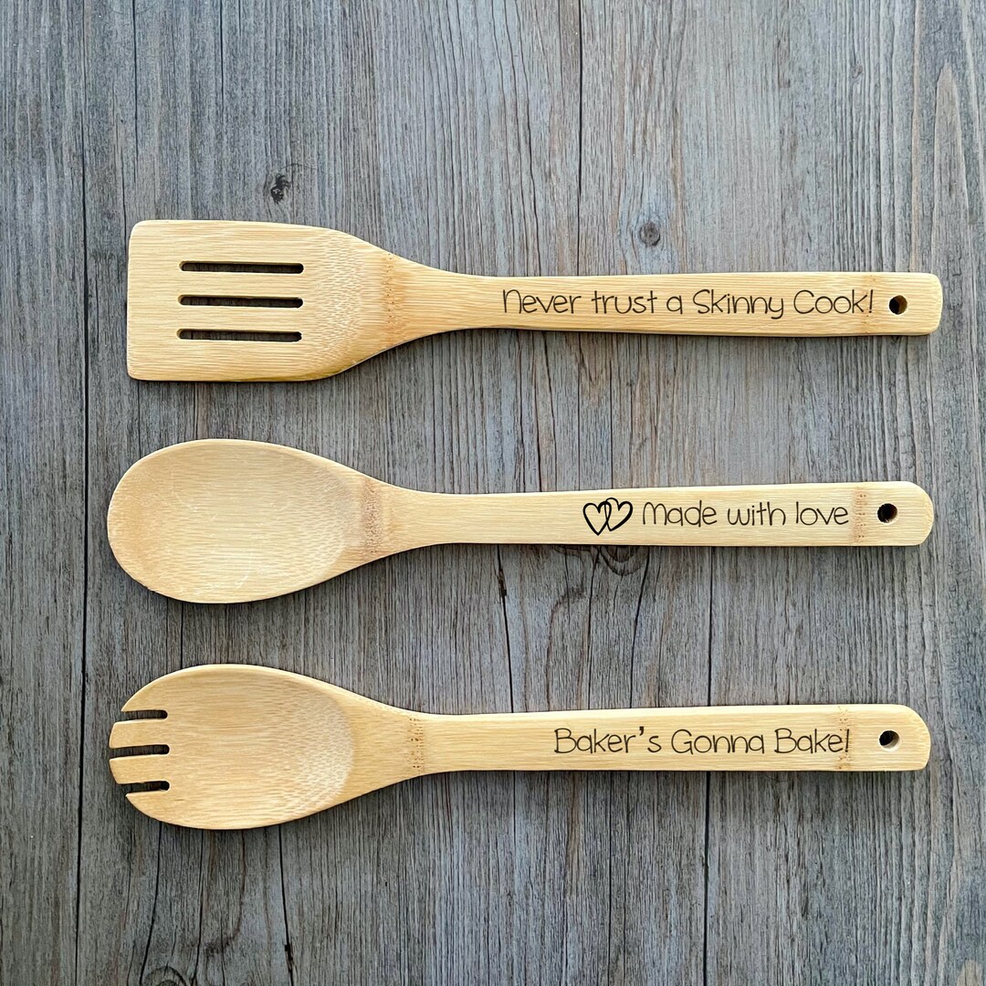 Personalized Wooden Utensil Set Single Piece or Set Custom - Etsy