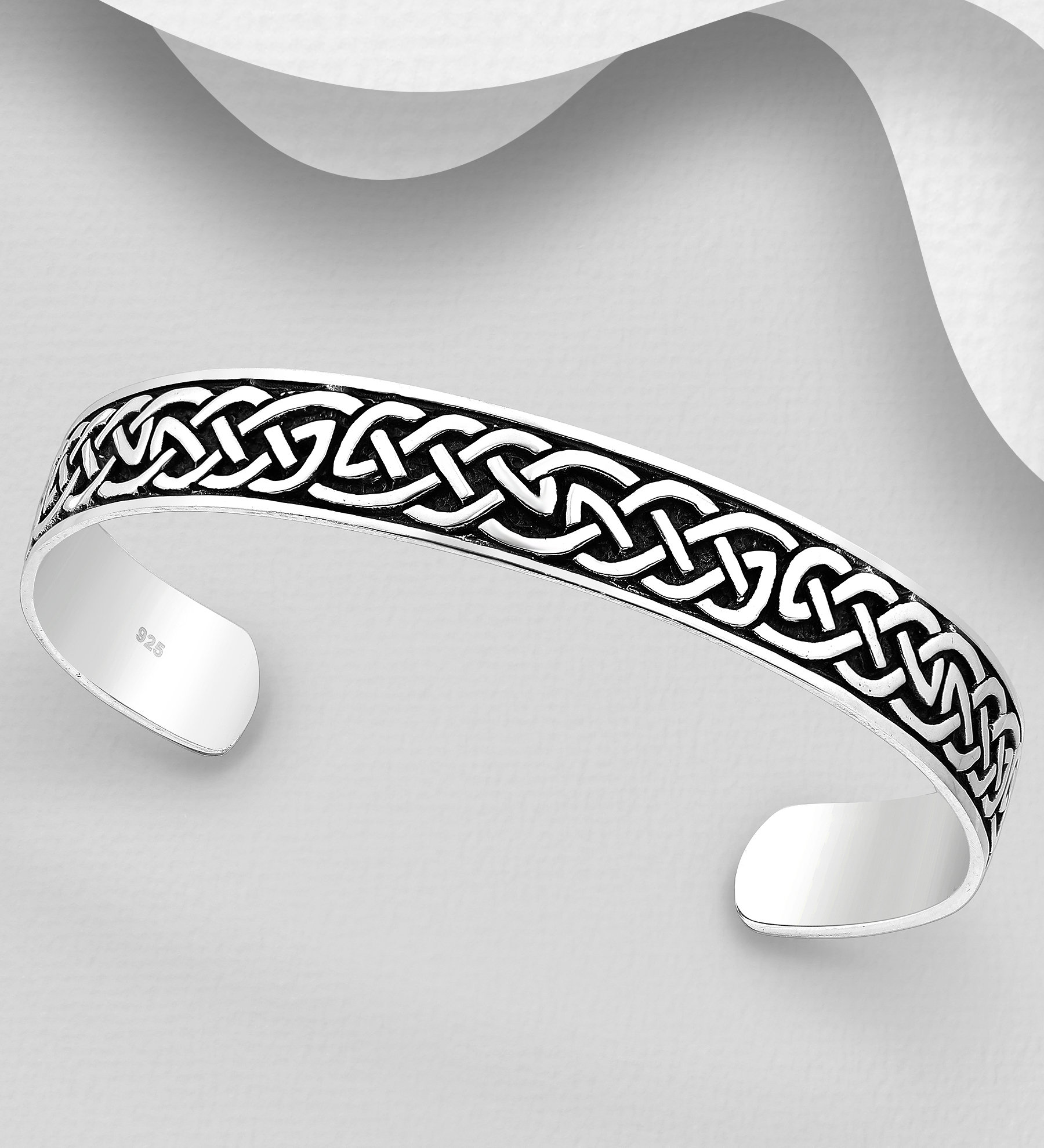 SOLID Sterling Silver Celtic Cuff Bracelet Celtic Bangle - Etsy Canada