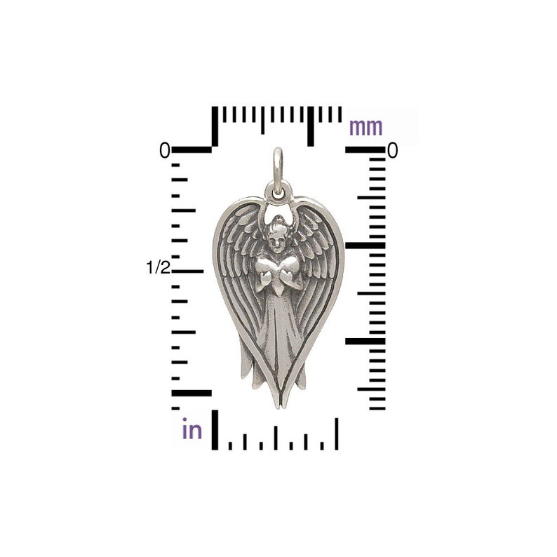 Sterling Silver Angel Necklace Guardian Angel Pendant - Etsy