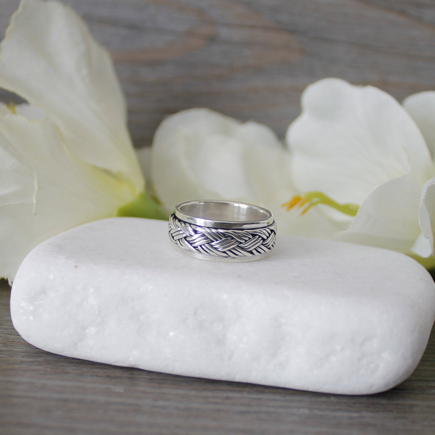 925 Sterling Silver Celtic Spinner Ring Braided Weave Band | Etsy