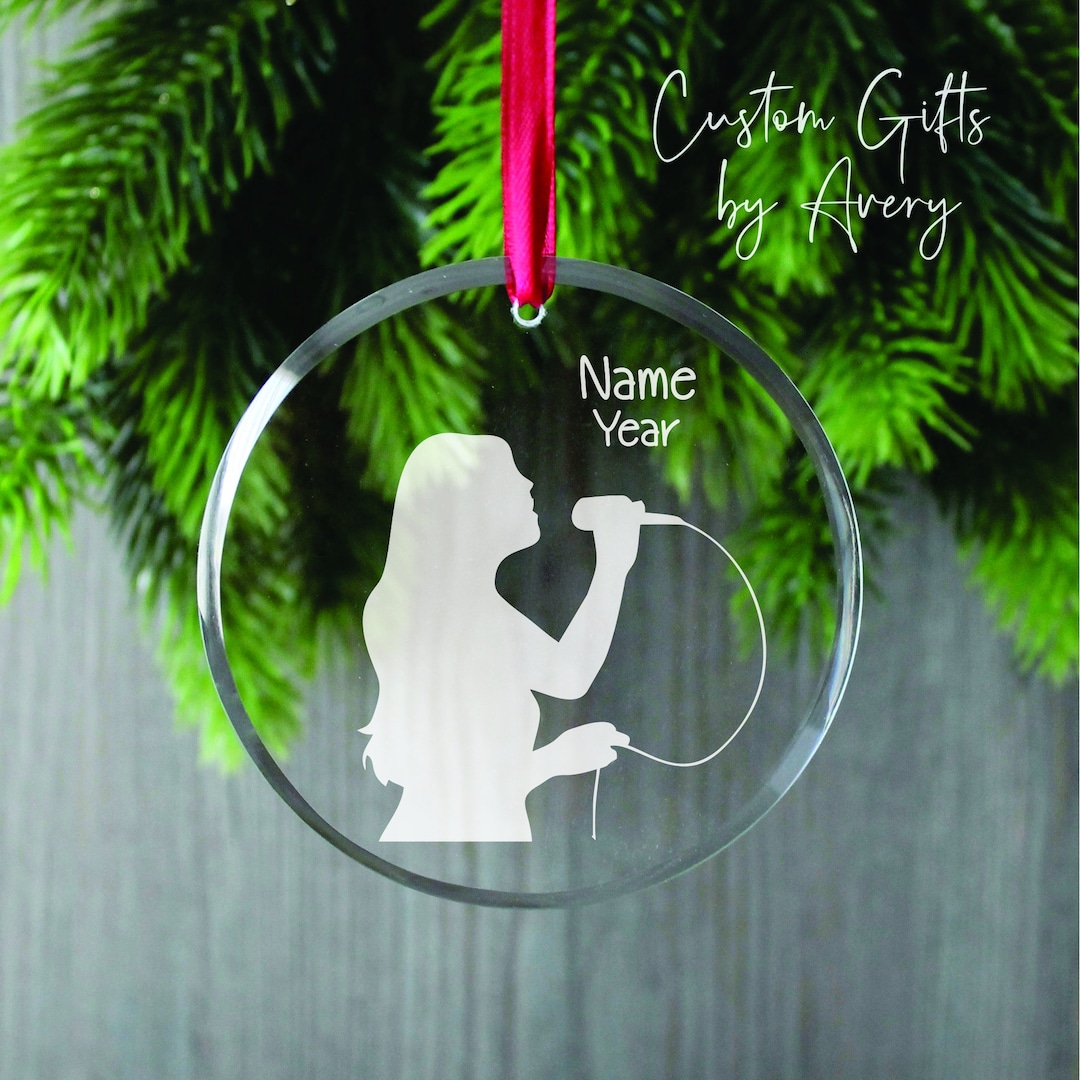 Personalized GLASS Singer Christmas Ornament Female Vocalist Ornament ...