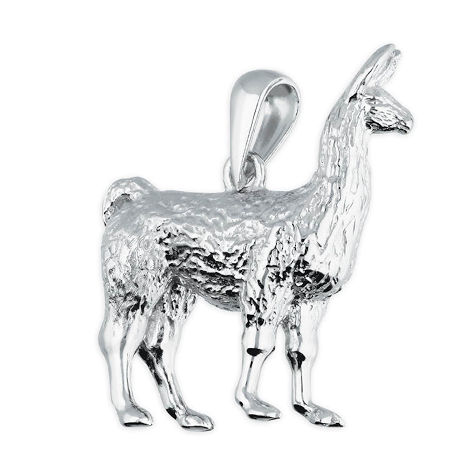 Llama Necklace Sterling Silver 3D Llama Pendant Alpaca | Etsy