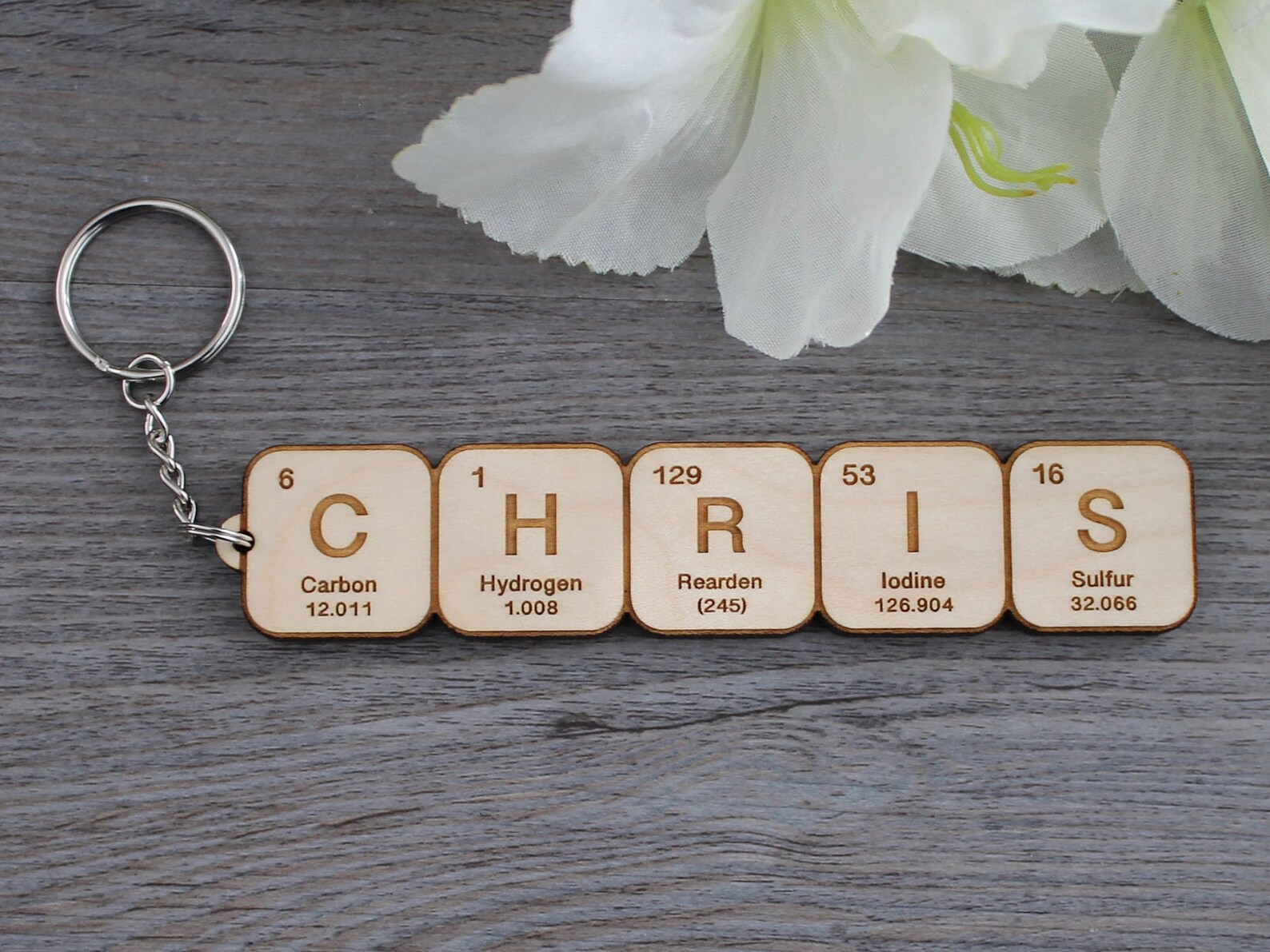Personalized Periodic Table of Elements Key Chain Custom - Etsy