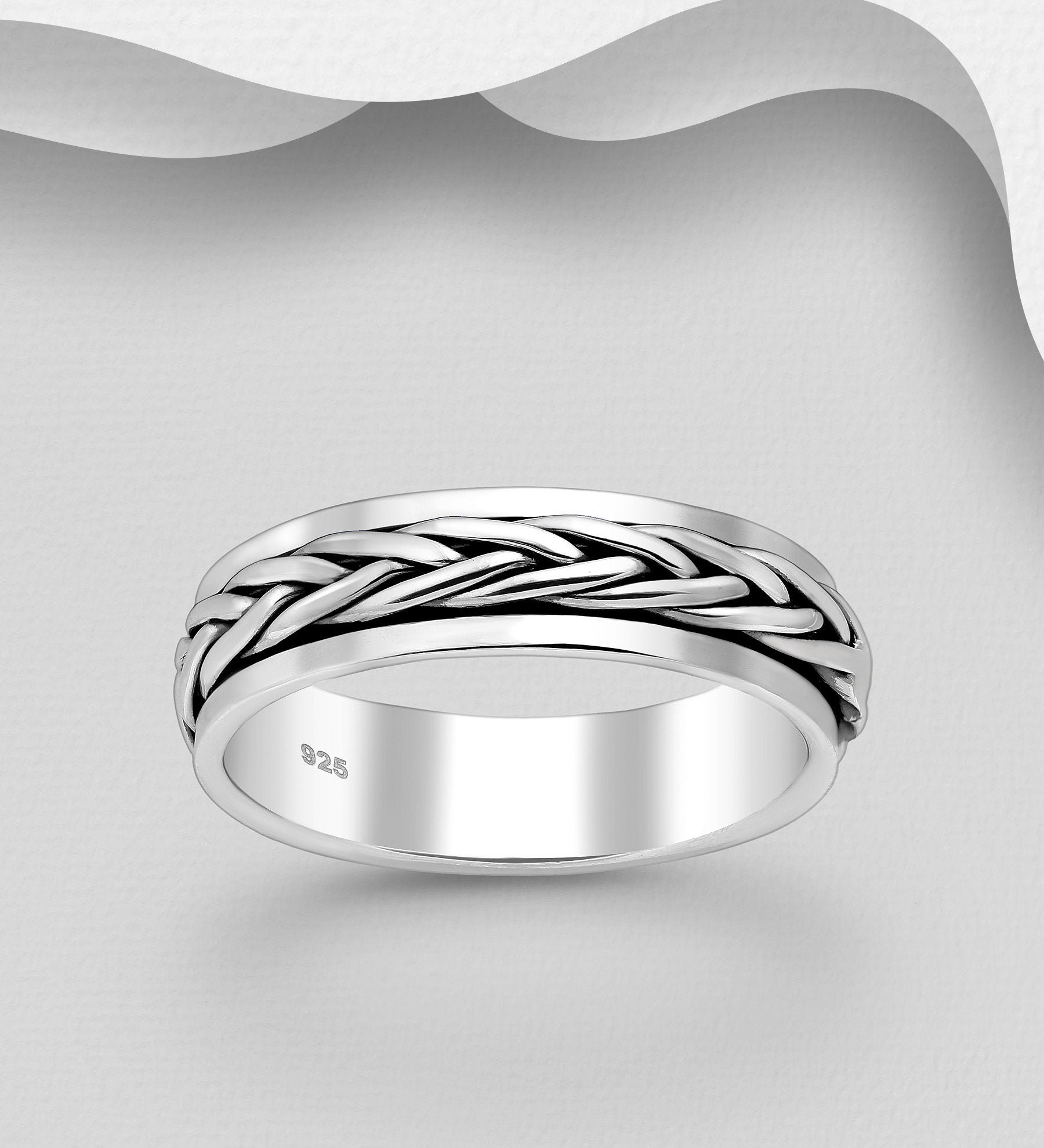 925 Sterling Silver Celtic Spinner Ring Braided Weave Band | Etsy
