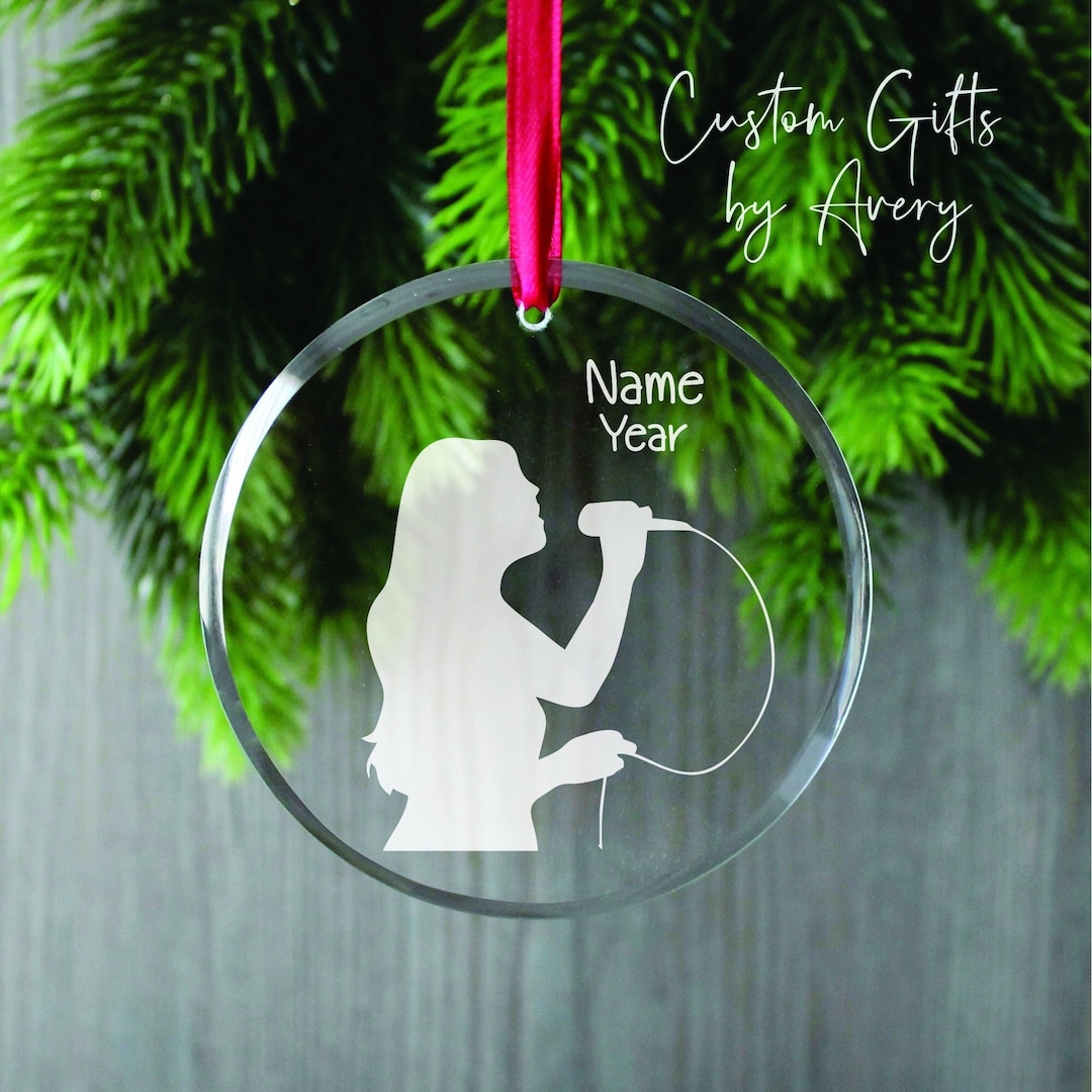 Personalized GLASS Singer Christmas Ornament * Female Vocalist Ornament ...