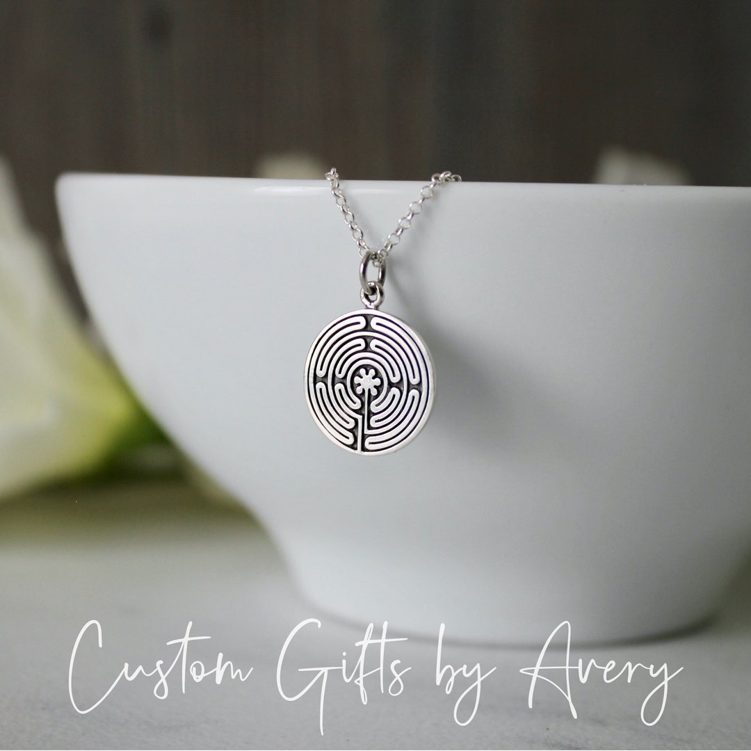 Sterling Silver Labyrinth Necklace * Sterling Silver Labyrinth Pendant ...