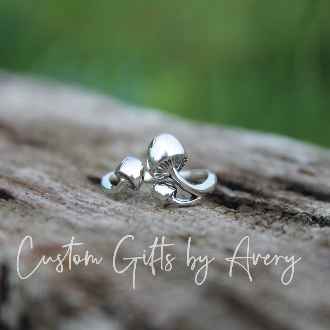 Sterling Silver 3 Toadstool Mushroom Ring * Adjustable - Etsy