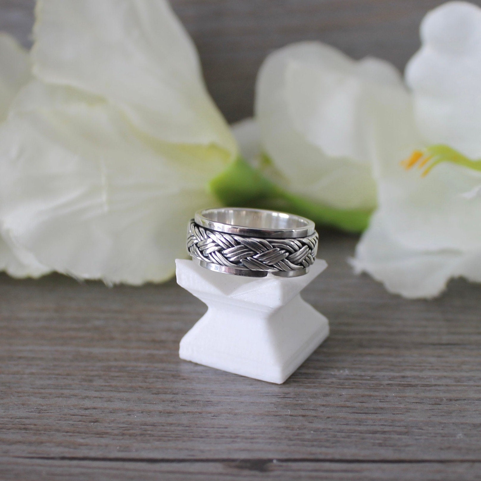 925 Sterling Silver Celtic Spinner Ring Braided Weave Band | Etsy