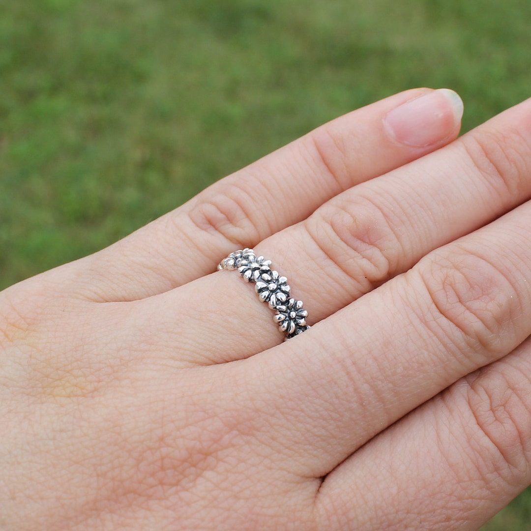Sterling Silver Daisy Chain Sterling Silver Flower Ring Daisy Chain ...