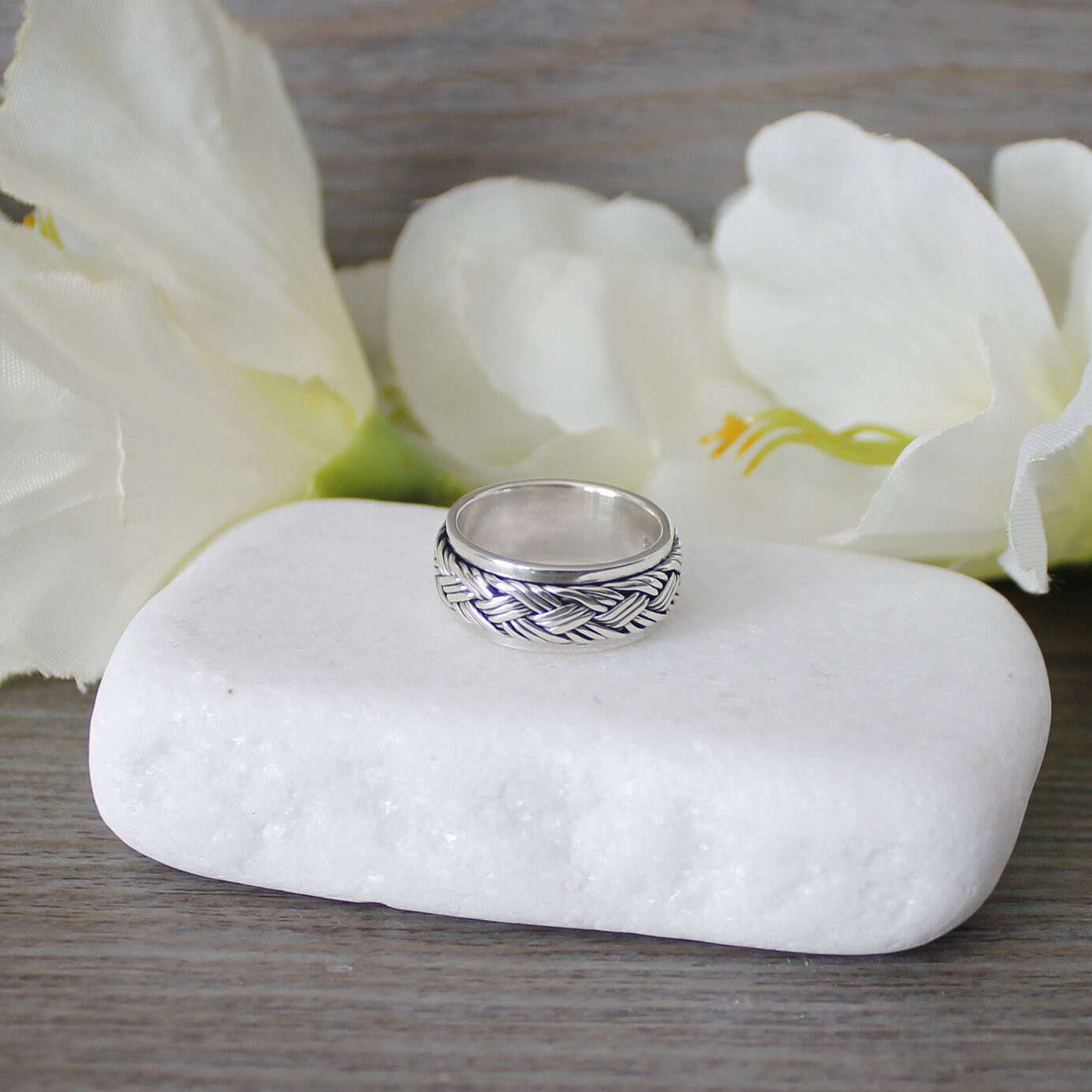 925 Sterling Silver Celtic Spinner Ring Braided Weave Band | Etsy