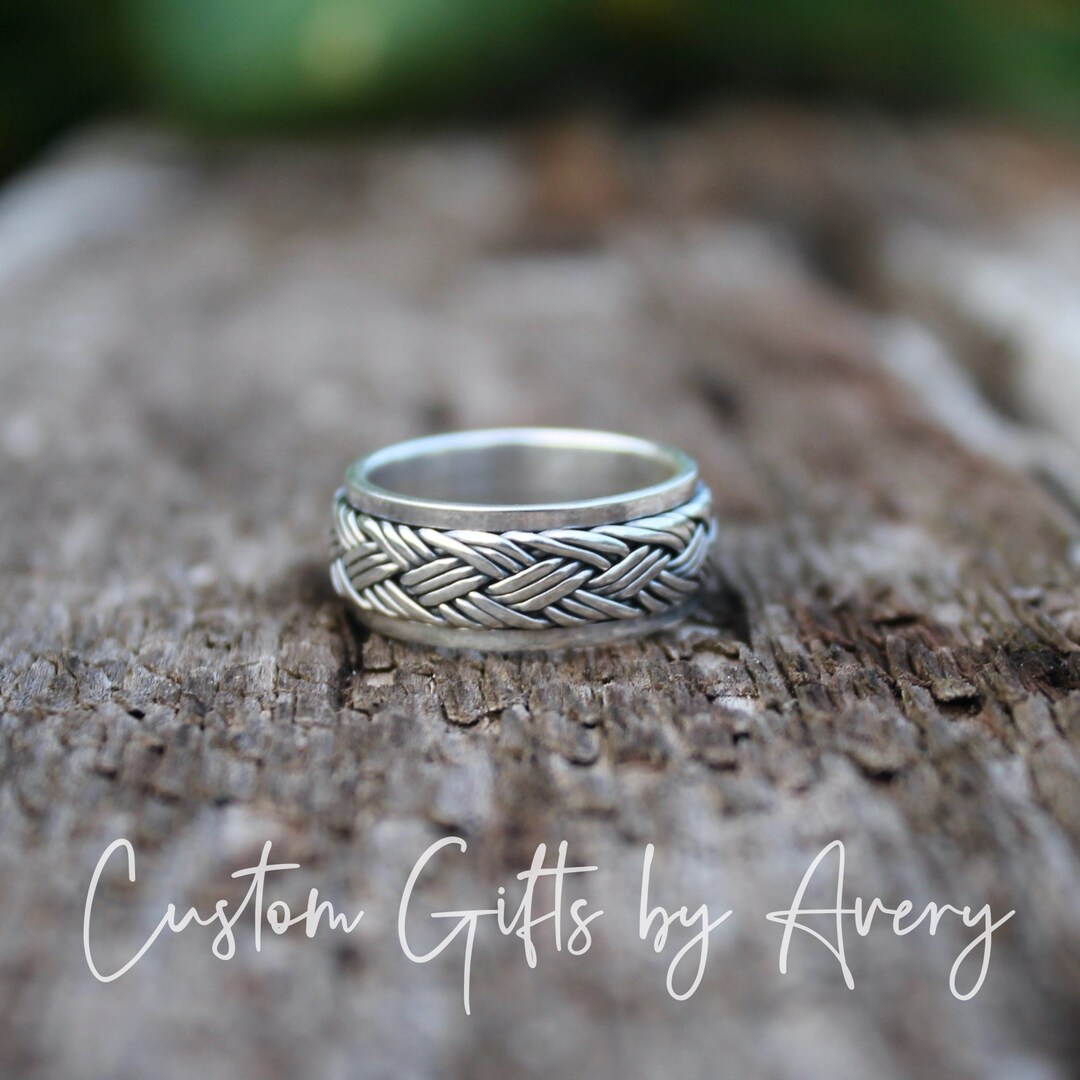 925 Sterling Silver Celtic Spinner Ring Braided Weave Band Sterling ...