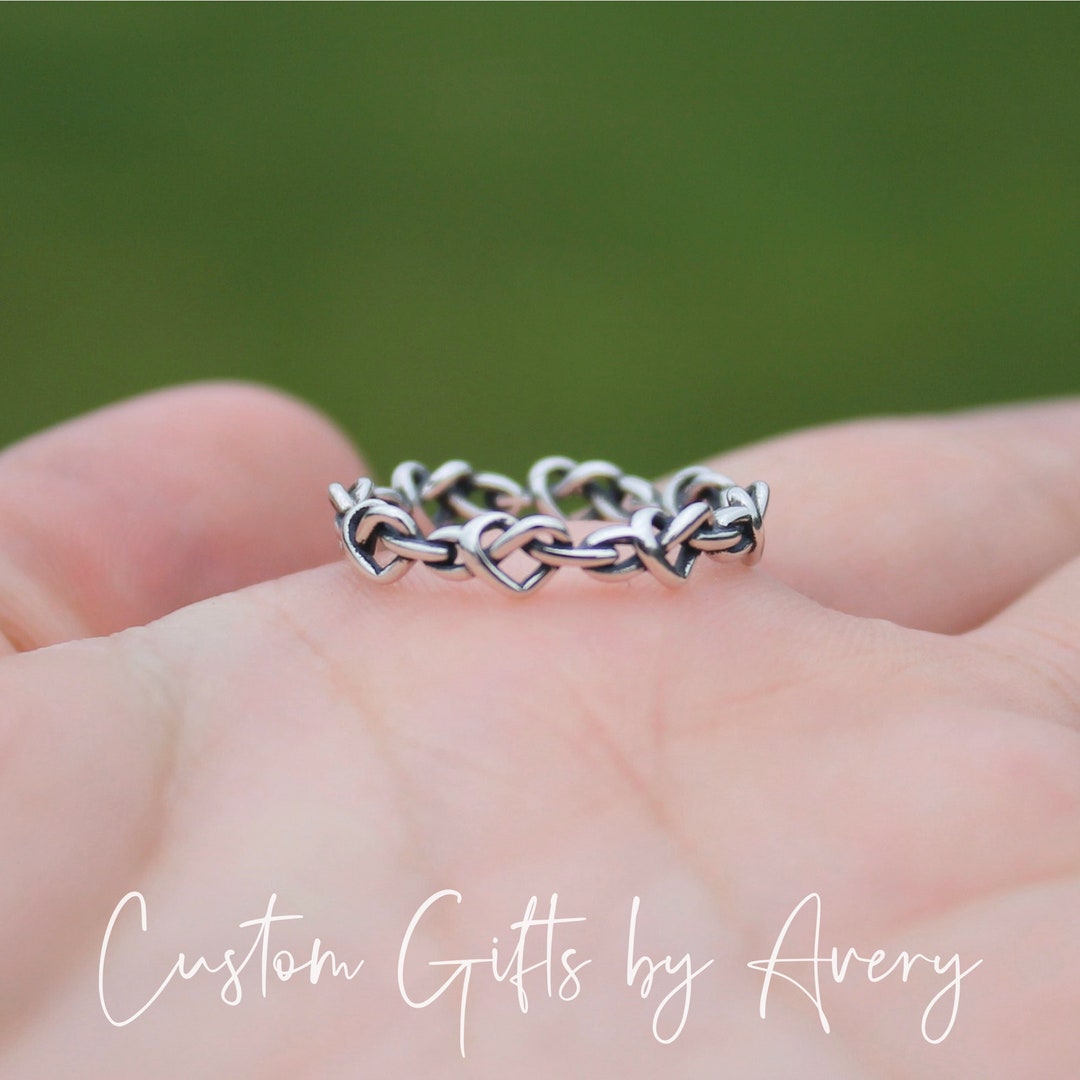 Knotted Hearts Ring * 925 Sterling Silver Celtic Knotted Heart Ring ...