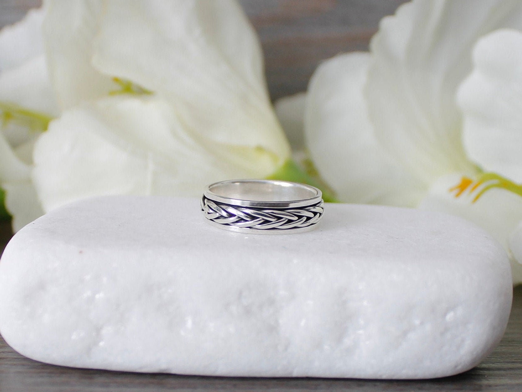 925 Sterling Silver Celtic Spinner Ring Braided Weave Band | Etsy