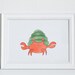 Grumpy Hermit Crab - Illustration Print, Nursery Art, Kid's Decor ...