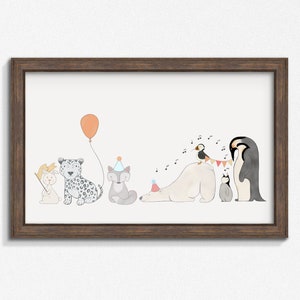 Safari Animal Parade Print - Zoo Animals Nursery Art Featuring an ...