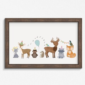 Safari Animal Parade Print - Zoo Animals Nursery Art Featuring an ...