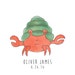 Grumpy Hermit Crab - Illustration Print, Nursery Art, Kid's Decor ...