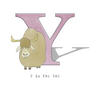 Y is for Yak - Alphabet Illustration Print, Nursery Art, Kid's Decor ...