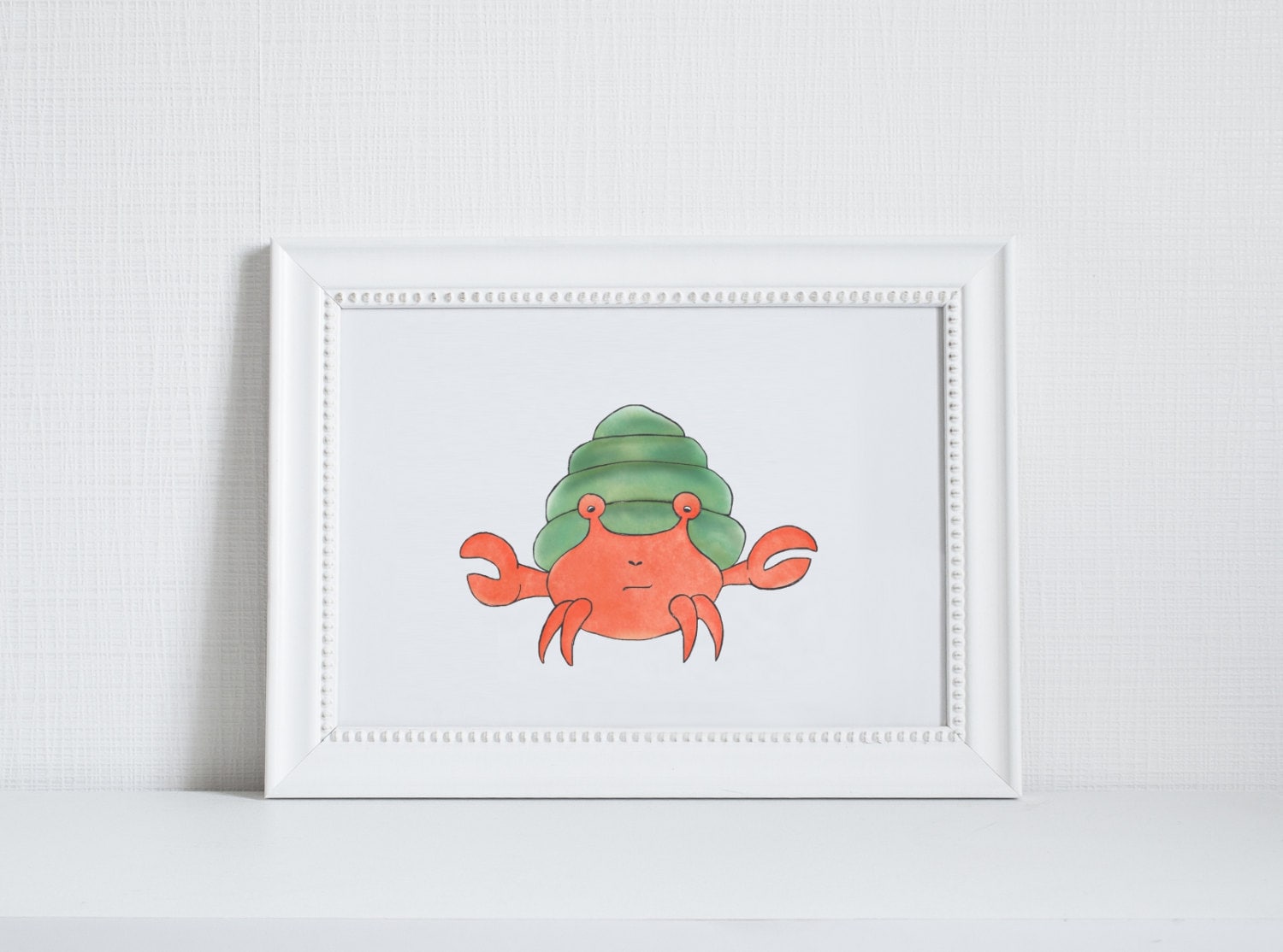 Grumpy Hermit Crab Illustration Print Nursery Art | Etsy