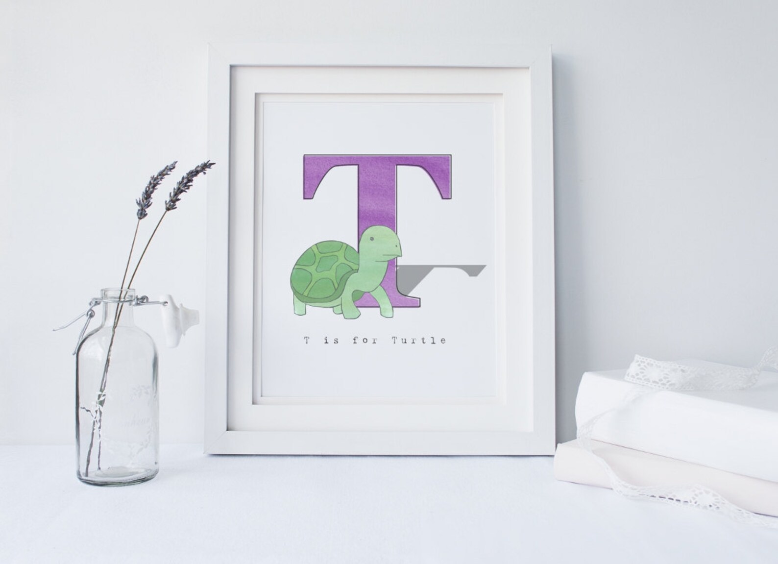 T is for Turtle Alphabet Illustration Print Nursery Art - Etsy