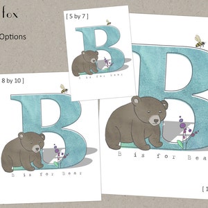 B is for Bear - Alphabet Illustration Print, Nursery Art, Kid's Decor ...