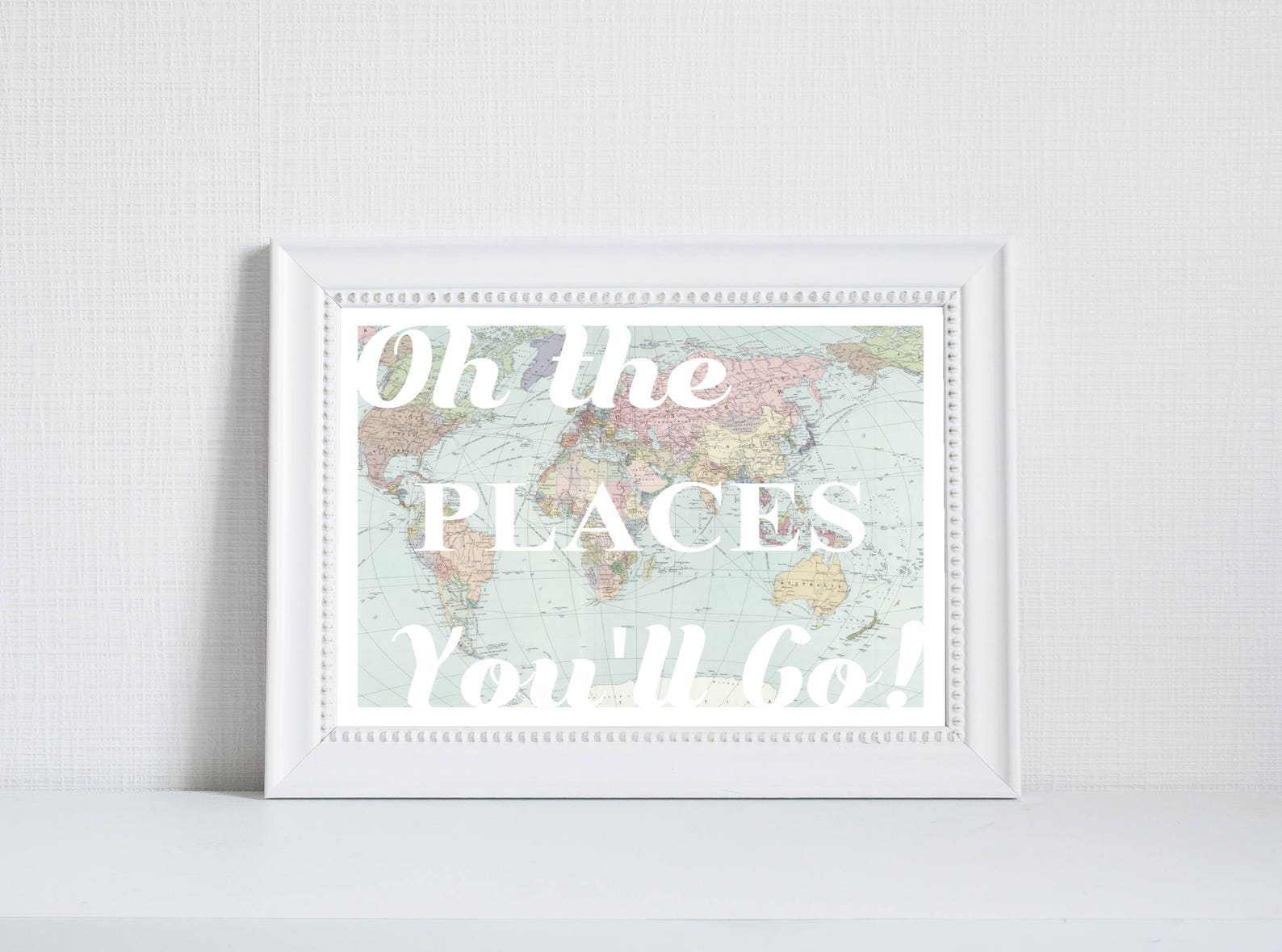 Map Nursery Art Printable Oh the Places You'll Go | Etsy