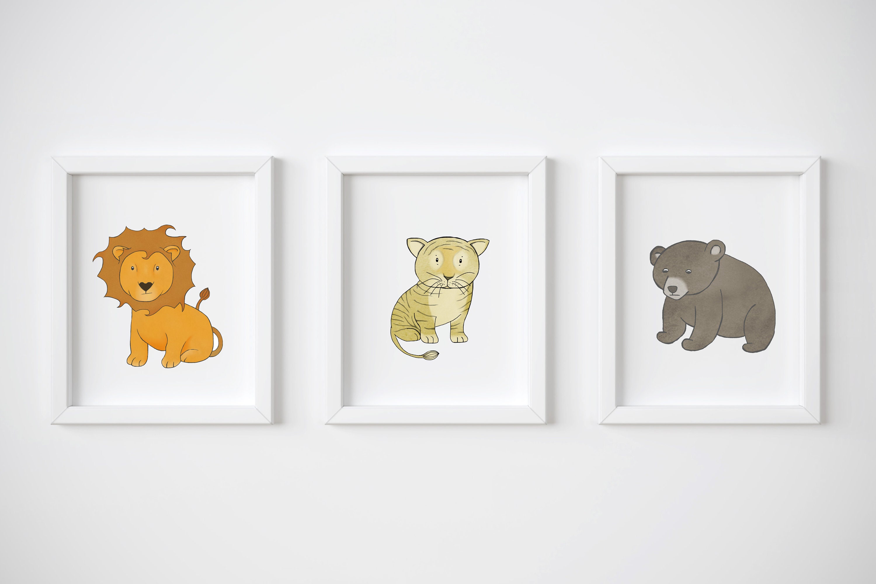 Safari Animal Parade Print - Zoo Animals Nursery Art Featuring an ...