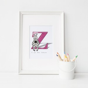 Z is for Zebra - Alphabet Illustration Print, Nursery Art, Kid's Decor ...