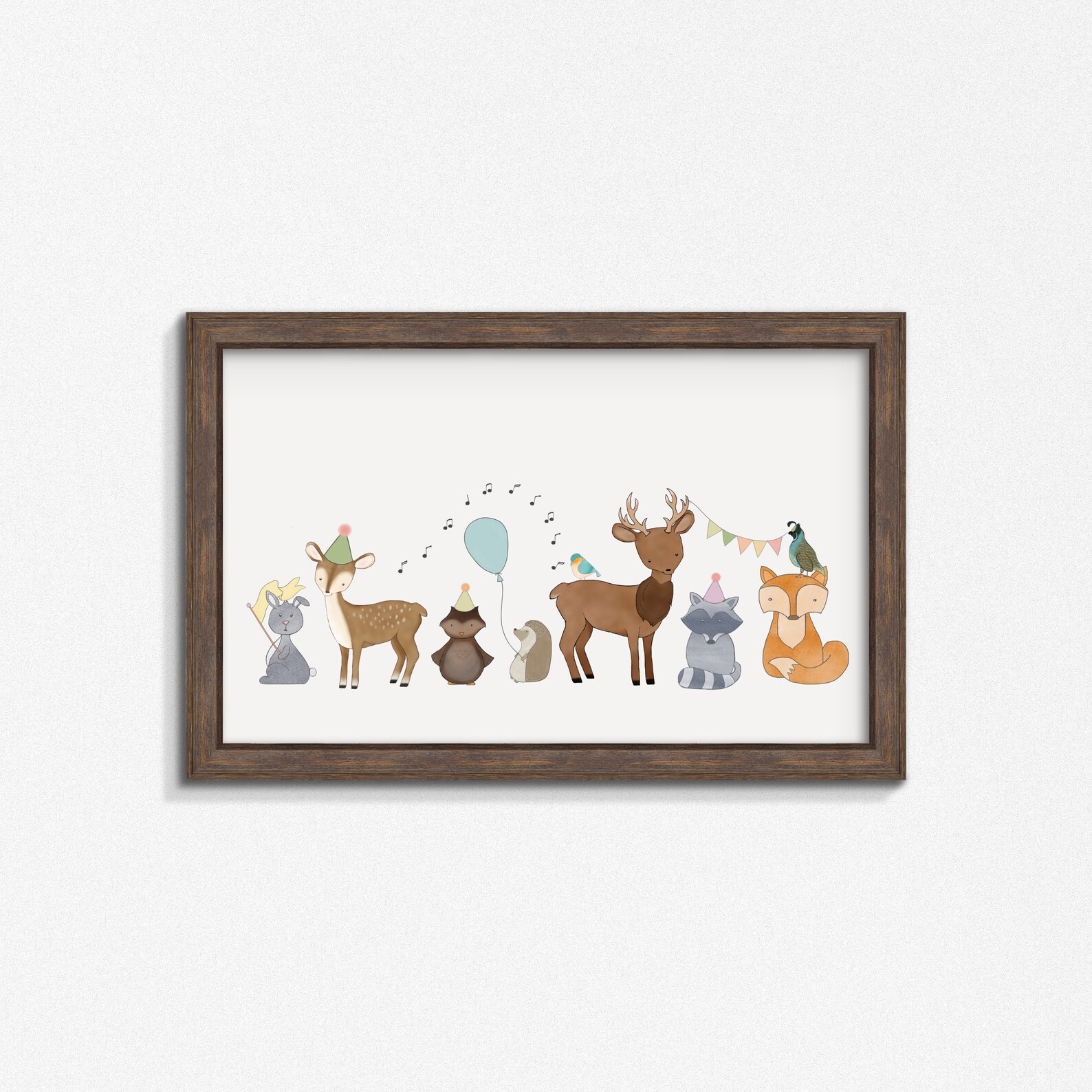 Safari Animal Parade Print - Zoo Animals Nursery Art Featuring an ...