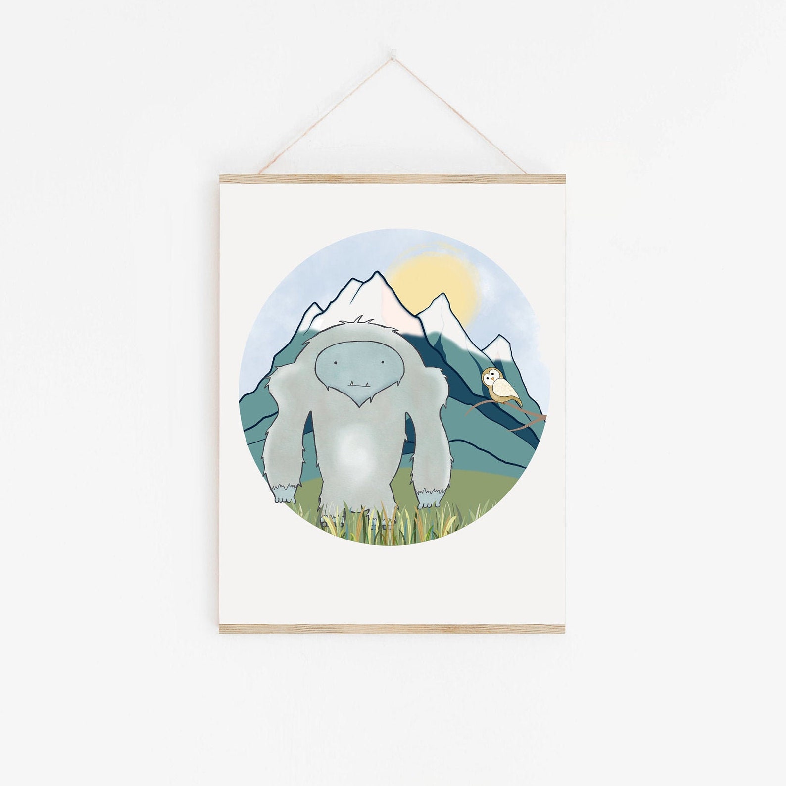 Yeti Wall Decor Yeti Art Print for Your Mythical Creatures - Etsy