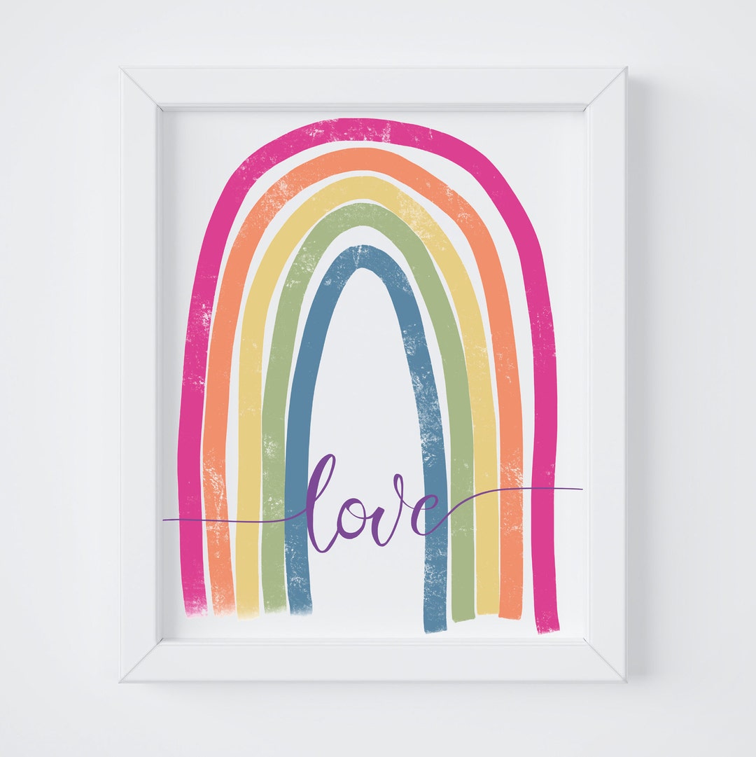 Rainbow Love Print - Diy Printable Design of Rainbow Artwork for Your ...