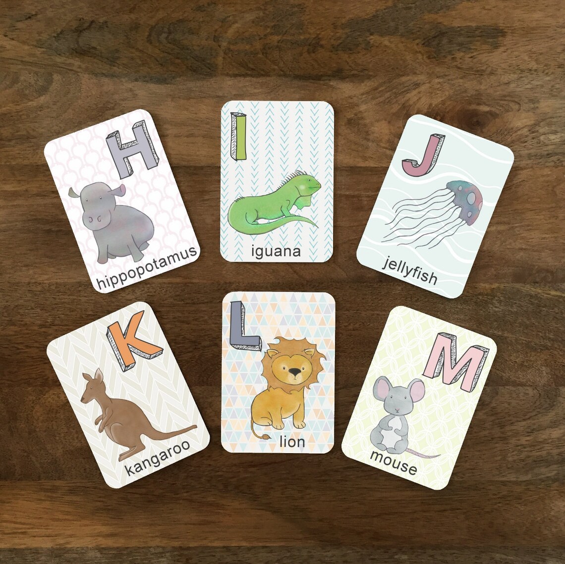 Animal Alphabet Cards Alphabet Letters With Zoo Animal | Etsy