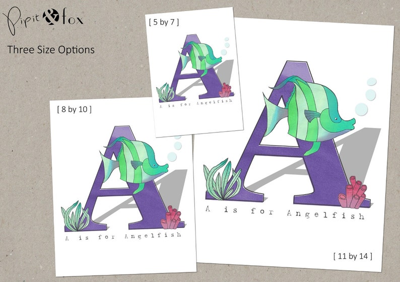 A is for Angelfish Alphabet Illustration Print Nursery Art - Etsy