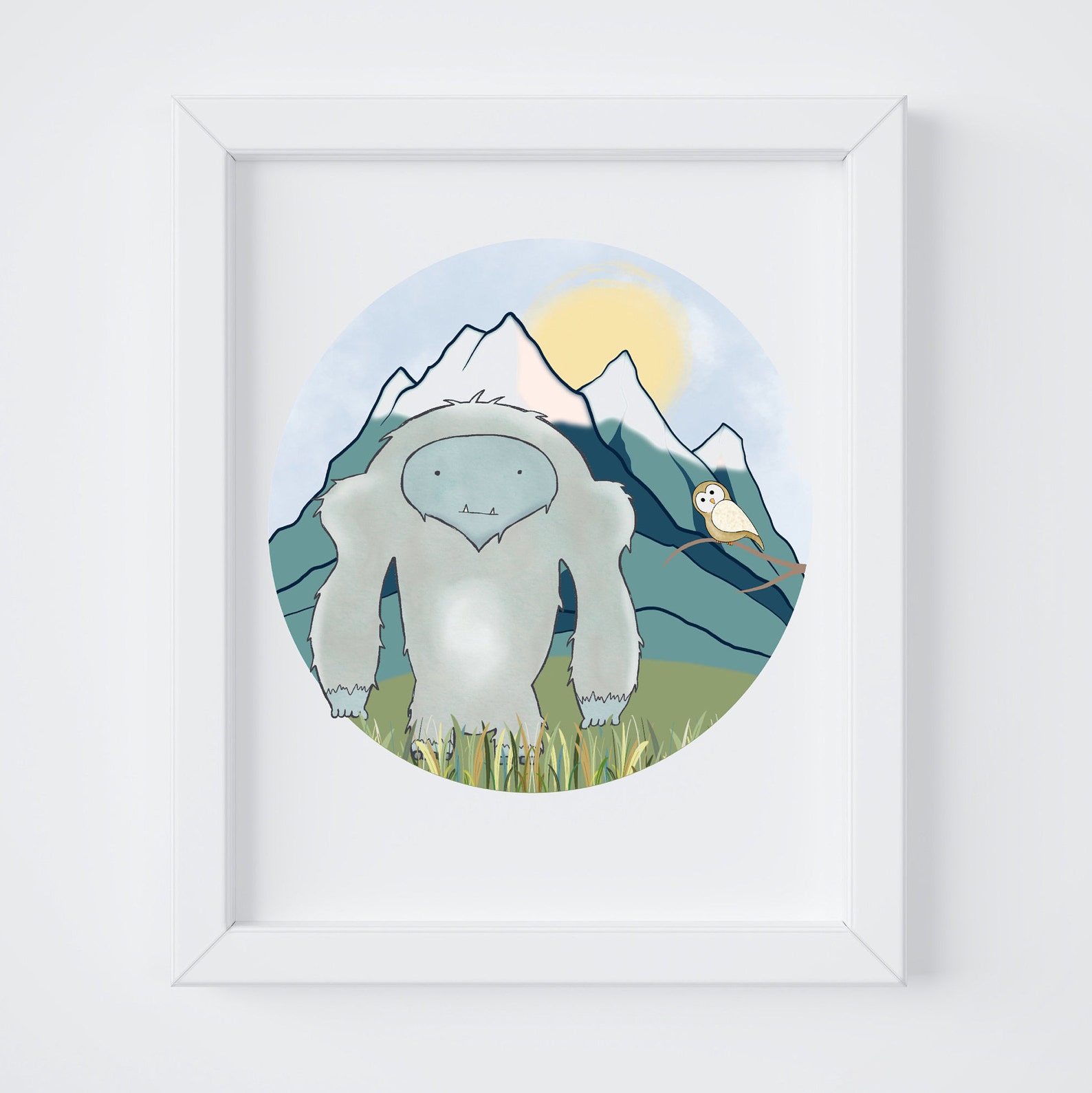 Yeti Wall Decor Yeti Art Print for Your Mythical Creatures - Etsy
