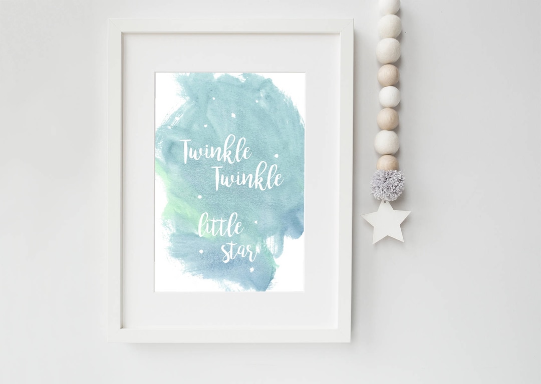 Twinkle Twinkle Little Star Nursery Art Print - Watercolor Style ...