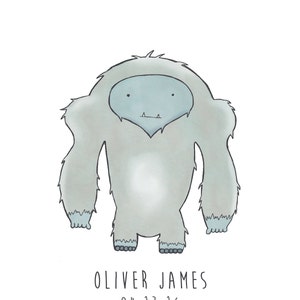 Yeti Wall Decor - Yeti Art Print for Your Mythical Creatures Nursery ...