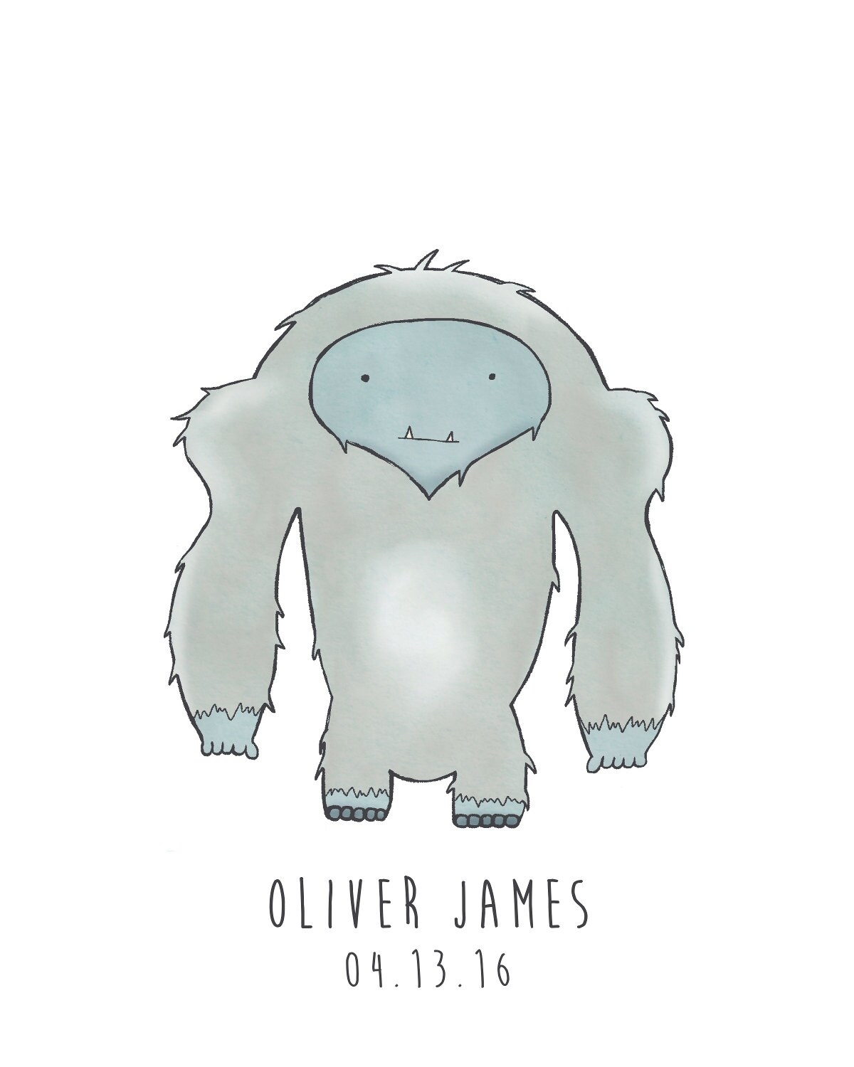 Yeti Wall Decor Yeti Art Print for Your Mythical Creatures | Etsy