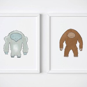Yeti Wall Decor - Yeti Art Print for Your Mythical Creatures Nursery ...