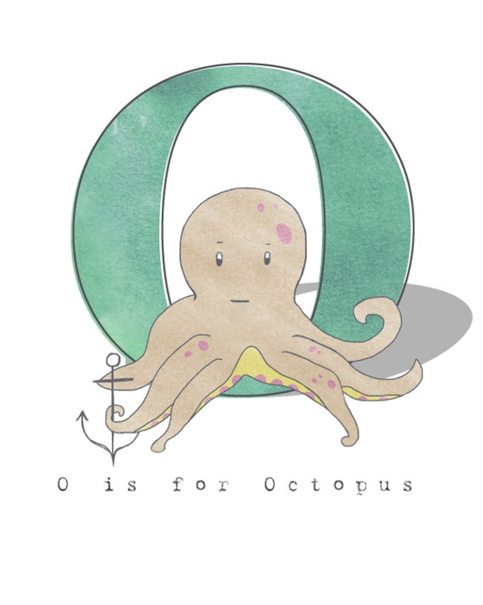 O is for Octopus Alphabet Illustration Print Nursery Art - Etsy
