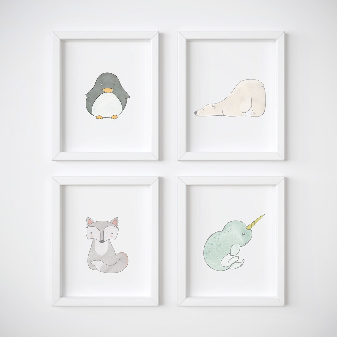 Animal Parade Print Arctic Animals Nursery Art Featuring an - Etsy