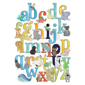 ABC I Love You Printable - Alphabet Illustration Print, Nursery Art ...