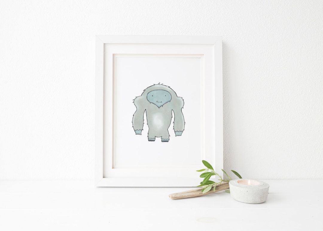 Cute Monster Yeti Print - Abominable Snowman Print for Your Mythical ...