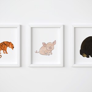 Safari Animal Parade Print - Zoo Animals Nursery Art Featuring an ...