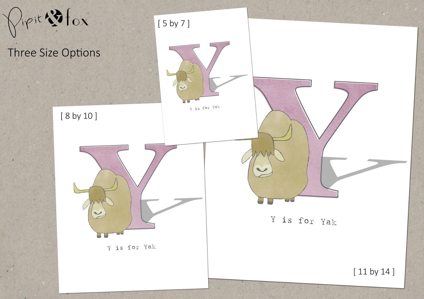 Y is for Yak Alphabet Illustration Print Nursery Art | Etsy