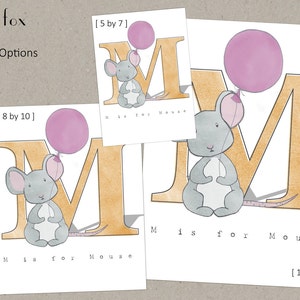 M is for Mouse - Alphabet Illustration Print, Nursery Art, Kid's Decor ...